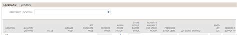 is there anyway to re sort the columns in the item record “locations