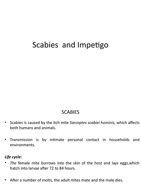 Scabies And Impetigo Download Free Pdf Microbiology Skin
