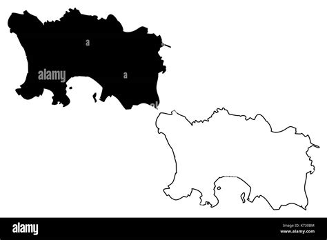 Jersey Island Map Vector Illustration Scribble Sketch Jersey Stock