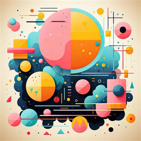 Premium Ai Image Modern Abstract Design Concept With Colorful Flat Elements On A Space Background