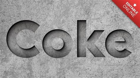 Coke Stone Engraved Text Effect Generator