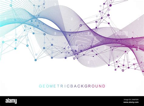 Abstract Dynamic Motion Lines And Dots Background With Colorful Particles Digital Streaming