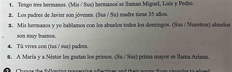 1 Tengo Tres Hermanos Mis Sus Hermanosse Llaman Miguel Luis Y