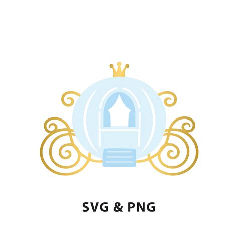 Carriage Svg Png File Instant Digital Download Cinderella Blue Etsy