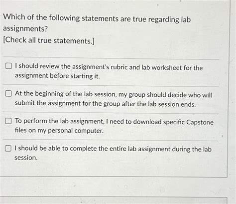 solved which of the following statements are true regarding