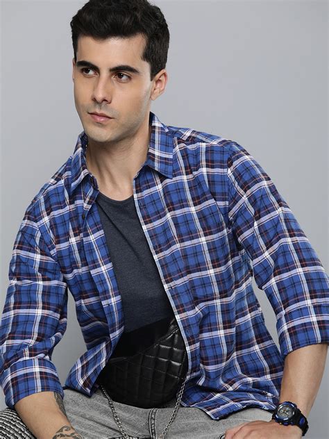 Buy R Code By The Roadster Life Co Men Classic Tartan Checks Casual