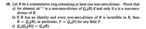 18 let r be a commutative ring containing at least