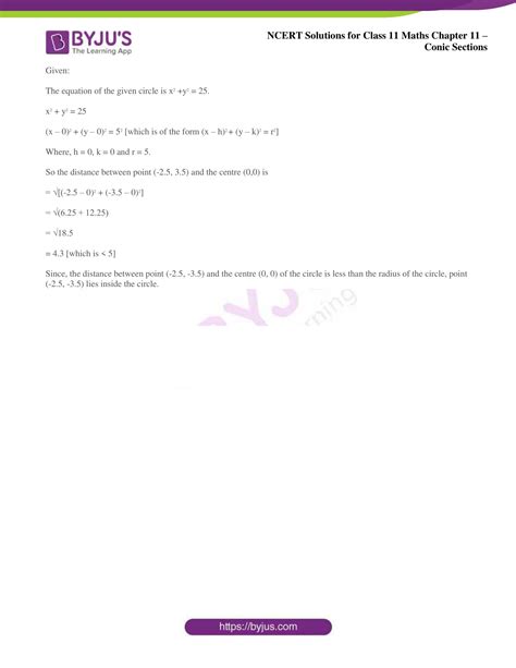 NCERT Solutions For Class Maths Exercise Chapter Conic Sections