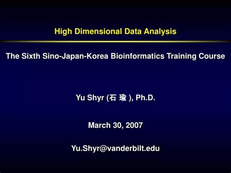 PPT High Dimensional Data Analysis PowerPoint Presentation Free