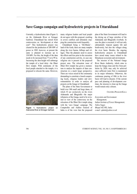 Pdf Save Ganga Campaign And Hydroelectric Projects In Uttarakhand