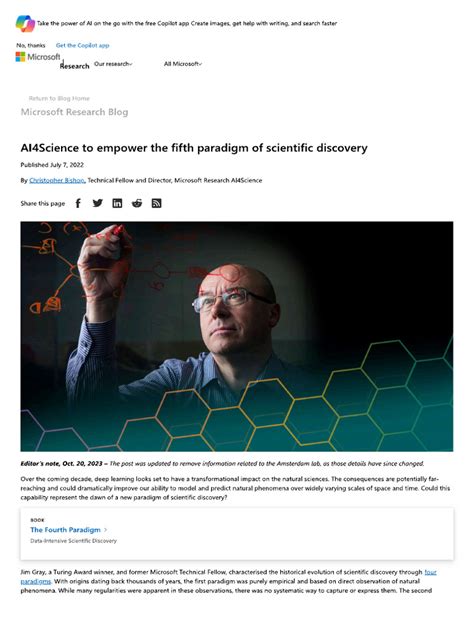 5th Paradigm Of Scientific Discovery Microsoft Bishop Pdf