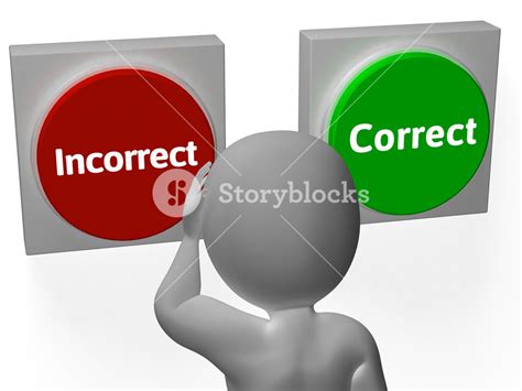 Incorrect Correct Buttons Show Wrong Or Right Royalty Free Stock Image