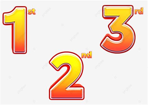 Golden Yellow First Second And Third Number First Second And Third