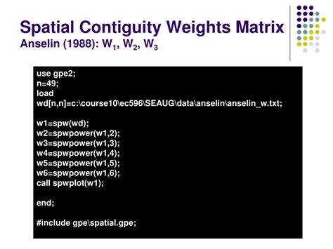Ppt Spatial Econometric Analysis Using Gauss Powerpoint Presentation Id2977999