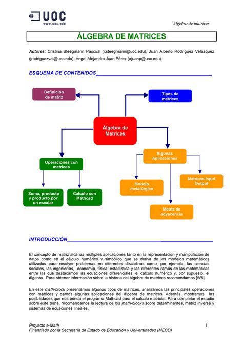 08b Unos ejemplos y la definición de matrices Proyecto e Math 1