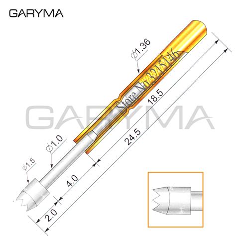 팩 디아 100mm P160 H2 스프링 테스트 프로브 포고 핀 길이 15mm 스트로크 스프링 Froce에서 245 Pcs