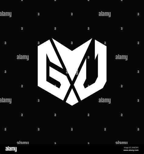 Gv Logo Monogram Abstract Hexagon Shape Vector Images Design Template