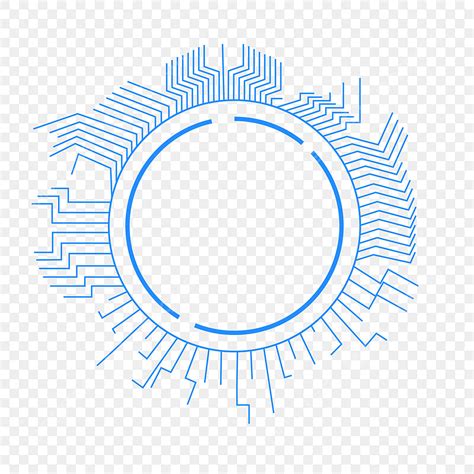 Round Technology Vector Png Images Blue Round Technology Border