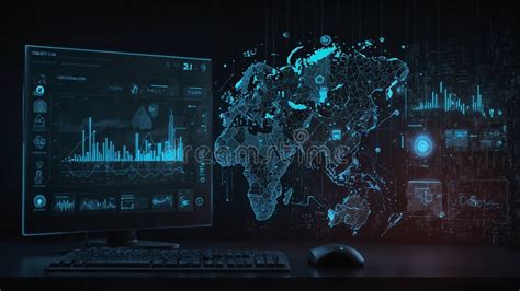 Ai Machine Learning And Big Data Automation In Business And Industry Stock Illustration