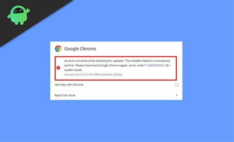 How To Fix Google Chrome Update Error 7 0x80040902