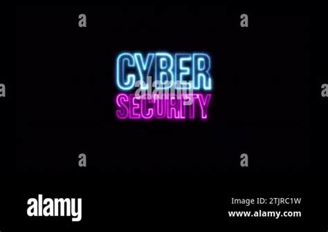 Loop Cyber Security Blue Pink Neon Text Glitch Effect On Black Abstract
