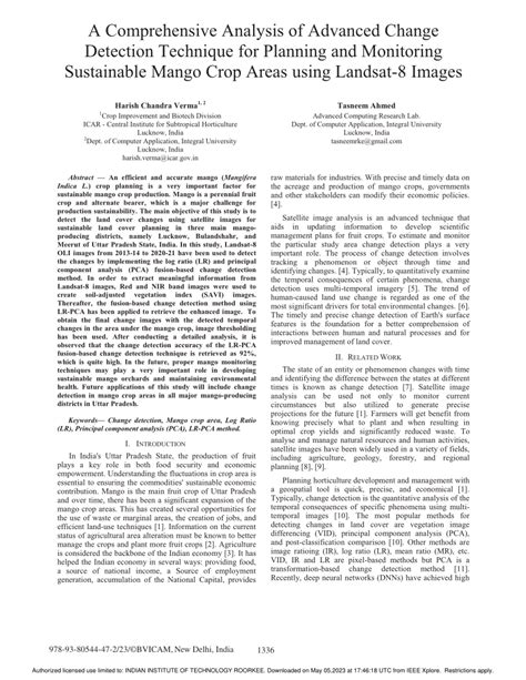 PDF A Comprehensive Analysis Of Advanced Change Detection Technique