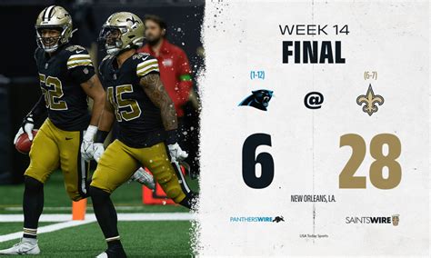 Week 14s Lopsided Saints Panthers Final Score Was Fools Gold