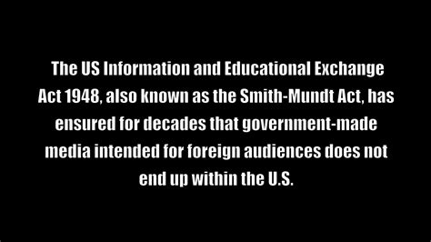 The Smith Mundt Modernization Act Of 2012 New Law Youtube