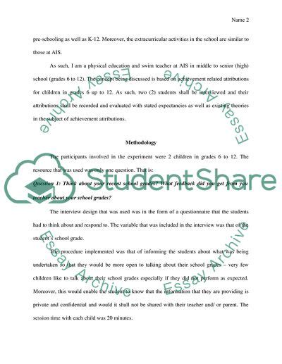 Examining Achievement Related Attributions Research Paper Example Topics And Well Written