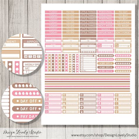 Planner Girl Printable Stickers Kit Fits Erin Condren Etsy