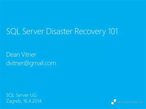 PPT SQL Server Disaster Recovery PowerPoint Presentation Free Download ID