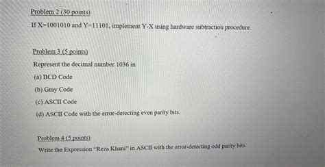 Solved If X1001010 And Y11101 Implement Y−x Using