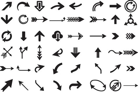 negro vector flechas vector íconos colocar colección de diferente