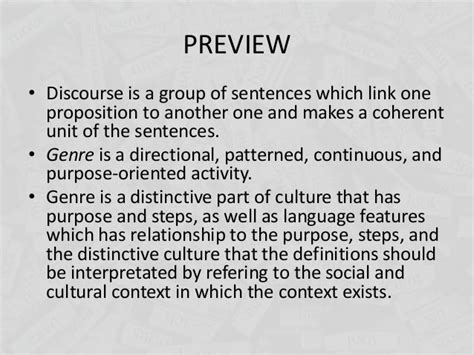 Discourse And Genre The Relationship Between Discourse And Genre