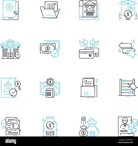 Tax Preparation Linear Icons Set Deductions Returns Income Refunds