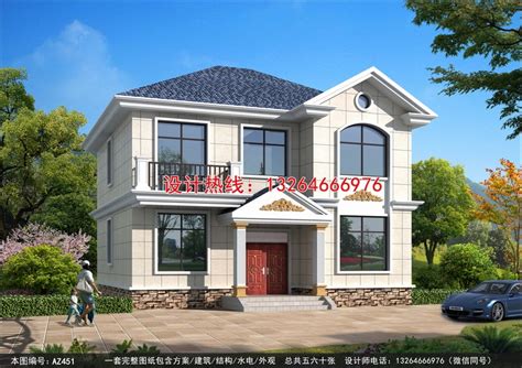 小户型自建房普通农村建房二层别墅设计图别墅图纸超市az451