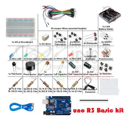 Kit Basico Para Arduino Proto Modulos Sensores V2 Electronica JNC