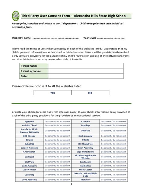 Fillable Online Third Party User Consent Form Fax Email Print Pdffiller