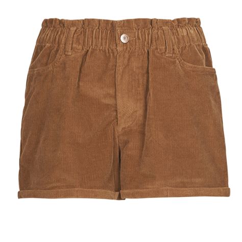 Only ONLCUBA FLORA HW PB CORD SHORTS PNT Marron Livraison Gratuite Spartoo Vêtements