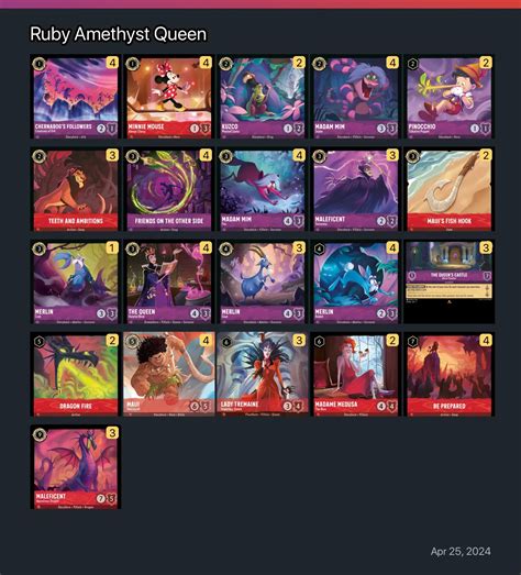 Ruby Amethyst Queen Lorcana Deck Disney Lorcana