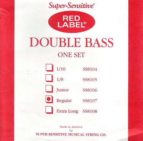 Super Sensitive Red Label Double Bass Strings Upright Bass String Set