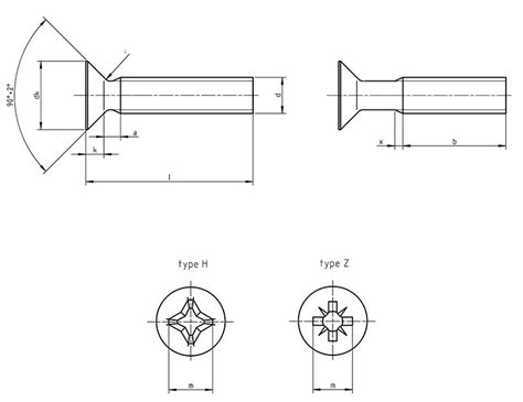 Iso 7046 Cross Recessed Countersunk Flat Head Screws