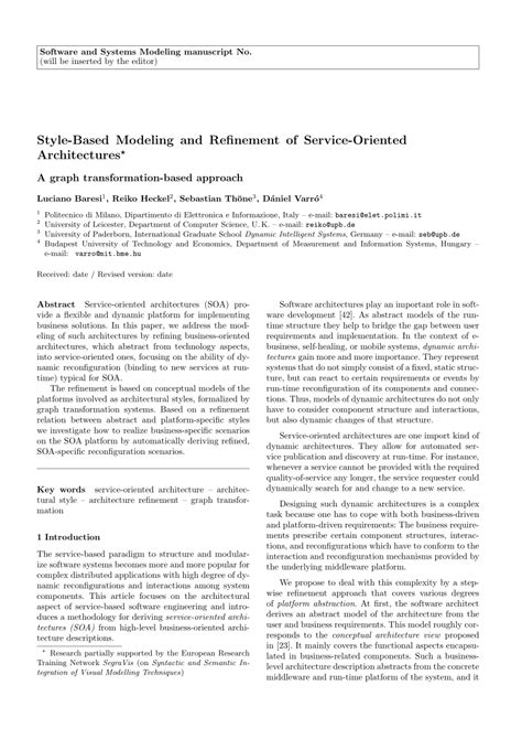 Pdf Style Based Modeling And Refinement Of Service Oriented