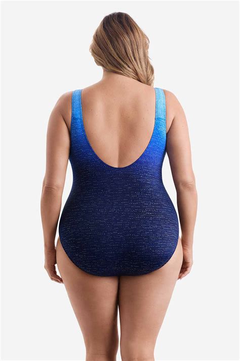 Longitude Plus Size Scoopback Highneck Extra Long Torso One Piece