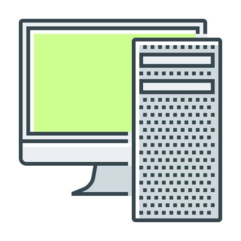 Computer Tower Generic Color Omission Icon