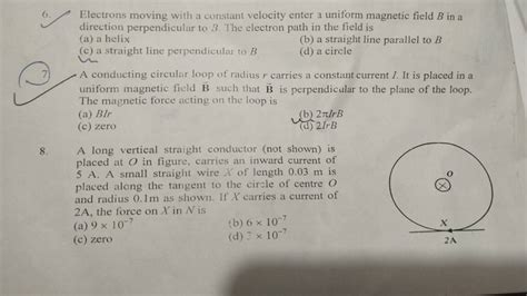 Electrons Moving With A Constant Velocity Enter A Uniform Magnetic Field