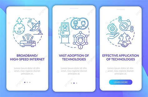 Navy Onboarding App Page Screen With Successful Concepts For Digital Inclusion Vector Template