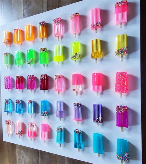Pop Art Popsicle Wall Hanging Home Decor 40 Popsicle Sculptures Business Decor Candy Wall Art