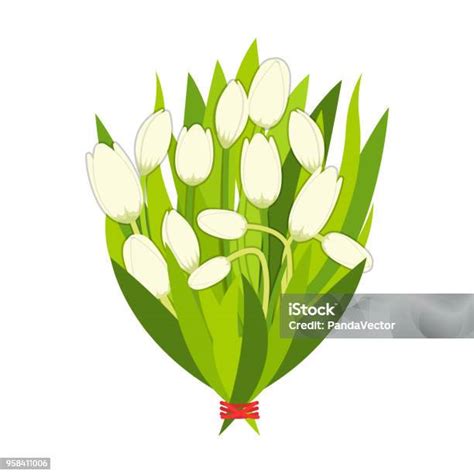 신선한 꽃의 꽃다발 단일 디자인에 대 한 만화 스타일 아이콘 부케 벡터 기호 재고 일러스트 레이 션 웹입니다 0명에 대한 스톡