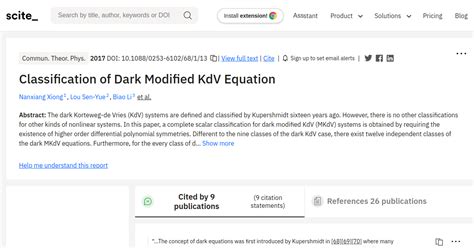 Classification Of Dark Modified Kdv Equation Scite Report